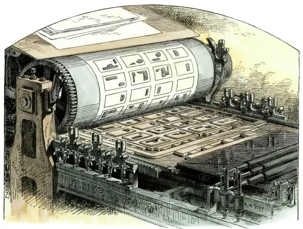 Offset Printing Press Drawing