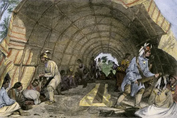 Native American Longhouse Drawing Free Photo | Native American